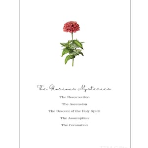Catholic Rosary Wall Art Set of 4 – Mysteries of the Rosary Floral ...