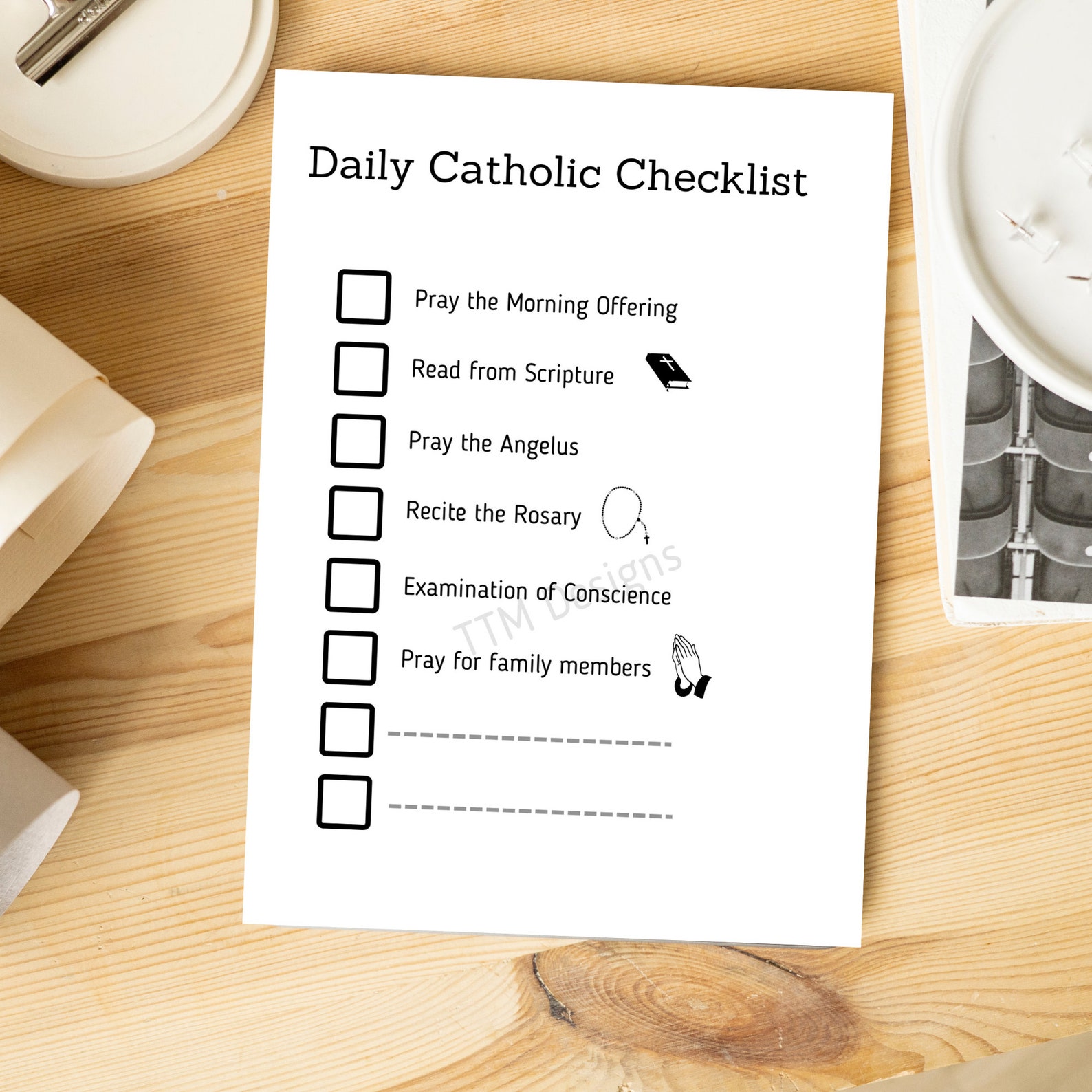 Catholic Printable To-do List, Catholic Daily Checklist, Catholic Daily ...