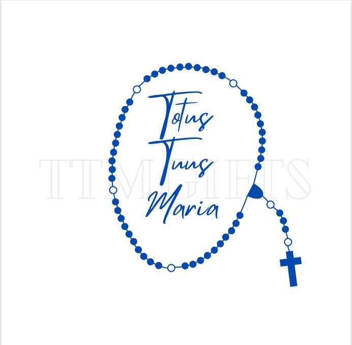 Totus Tuus Maria Art Print, Rosary Art, Catholic Print for Home and ...