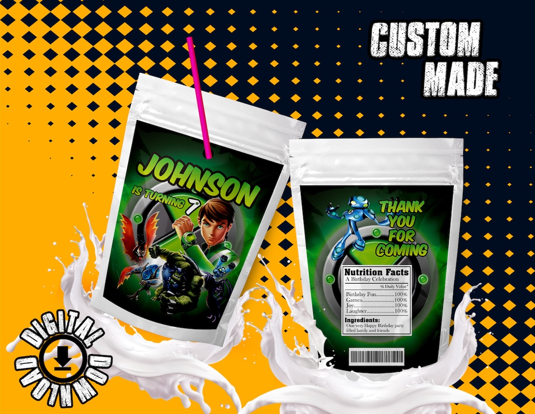Ben 10 Capri Sun Labels, Ben 10 Juice Pouch Labels, Ben 10 Water Labels ...