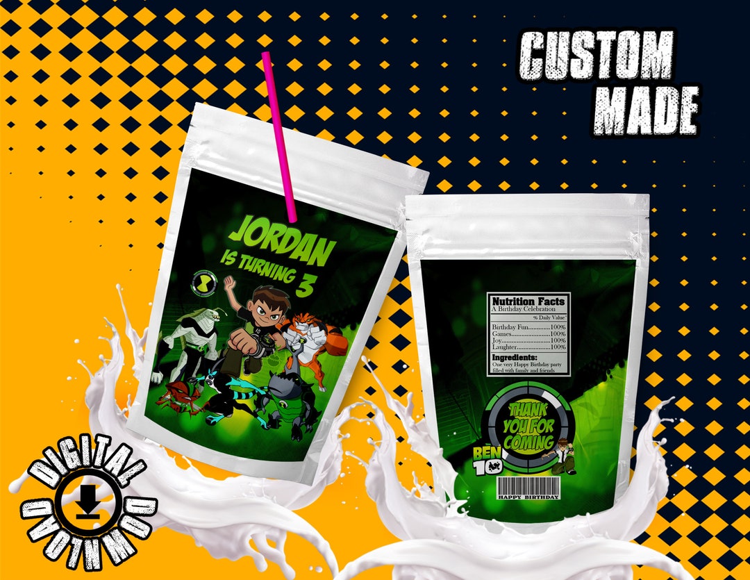 Ben 10 Capri Sun Labels, Ben 10 Juice Pouch Labels, Ben 10 Water Labels ...