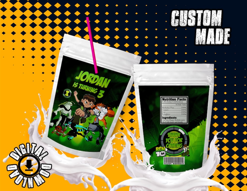 Ben 10 Capri Sun Labels, Ben 10 Juice Pouch Labels, Ben 10 Water Labels ...