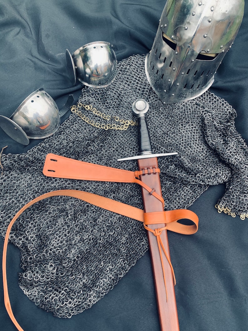 Medieval Scabbard: Handmade Knight Sword Belt Made From Veg Tan Leather ...