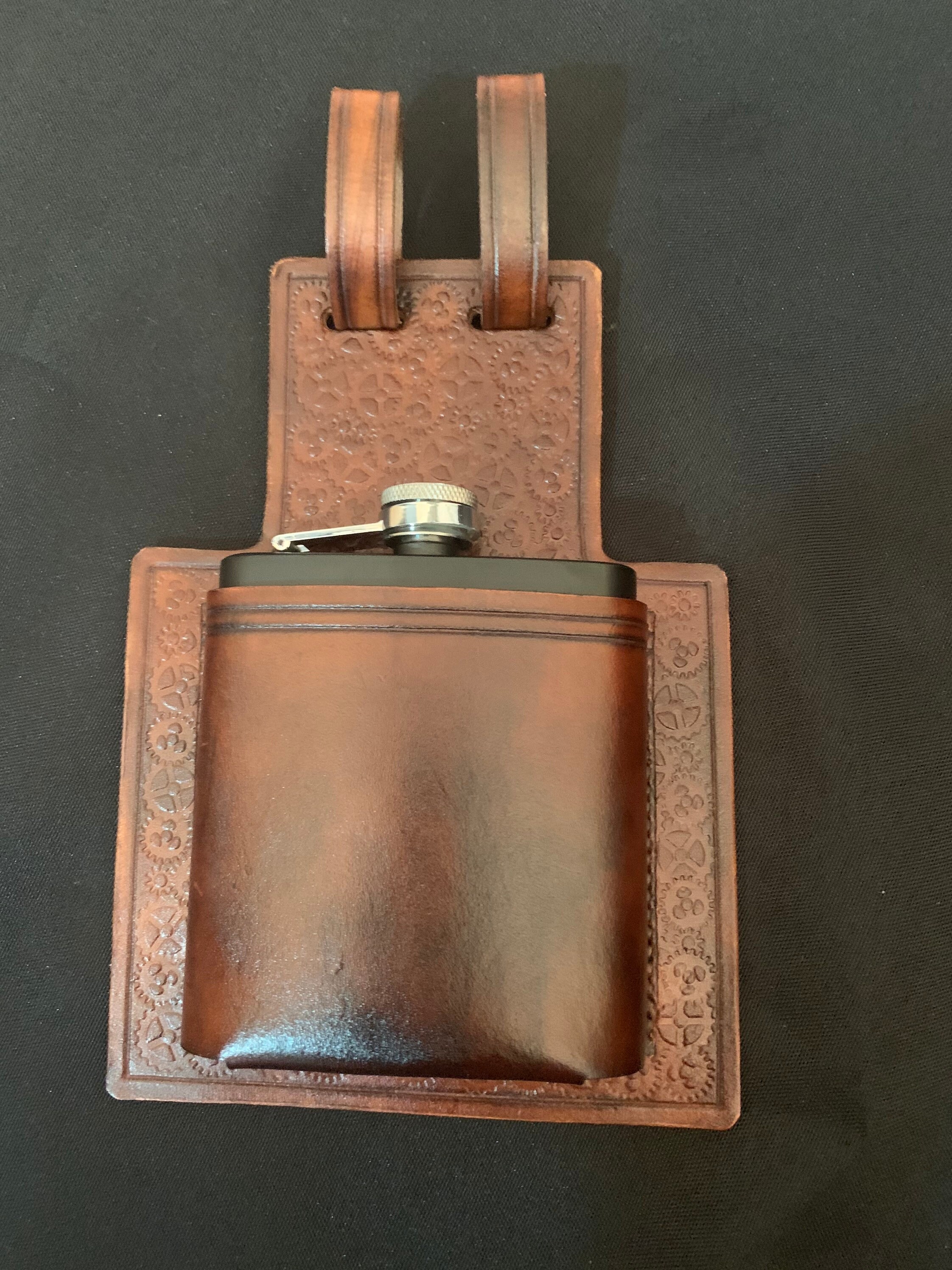 Leather Hip Flask Belt Holder Steampunk D&D - Etsy