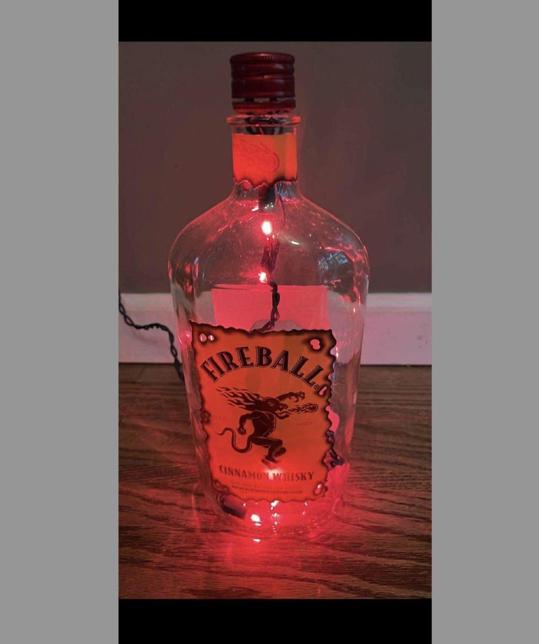 Fireball Alcohol Bottle Light Lamp Handmade Gift Idea Unique Light - Etsy