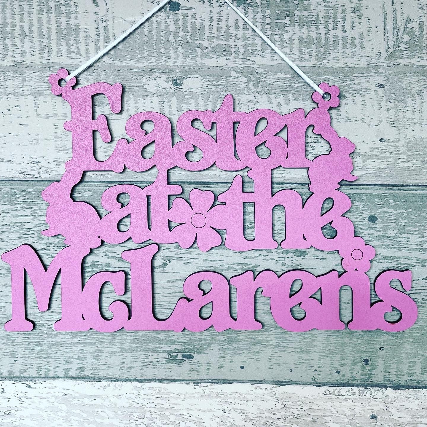 Easter at the Surname Personalised Family Hanging Plaque Sign - Etsy UK