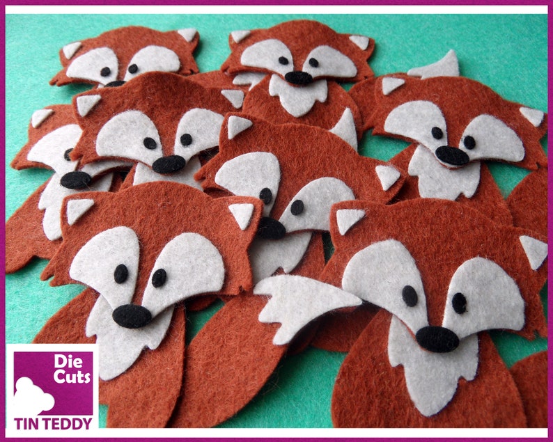 Felt Fox Die Cuts 3 Fox Embellishments for Crafting felt - Etsy