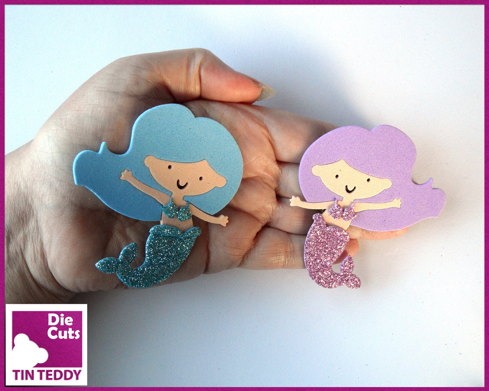 Glitter Mermaid Toppers Mermaid Embellishments for Crafting - Etsy