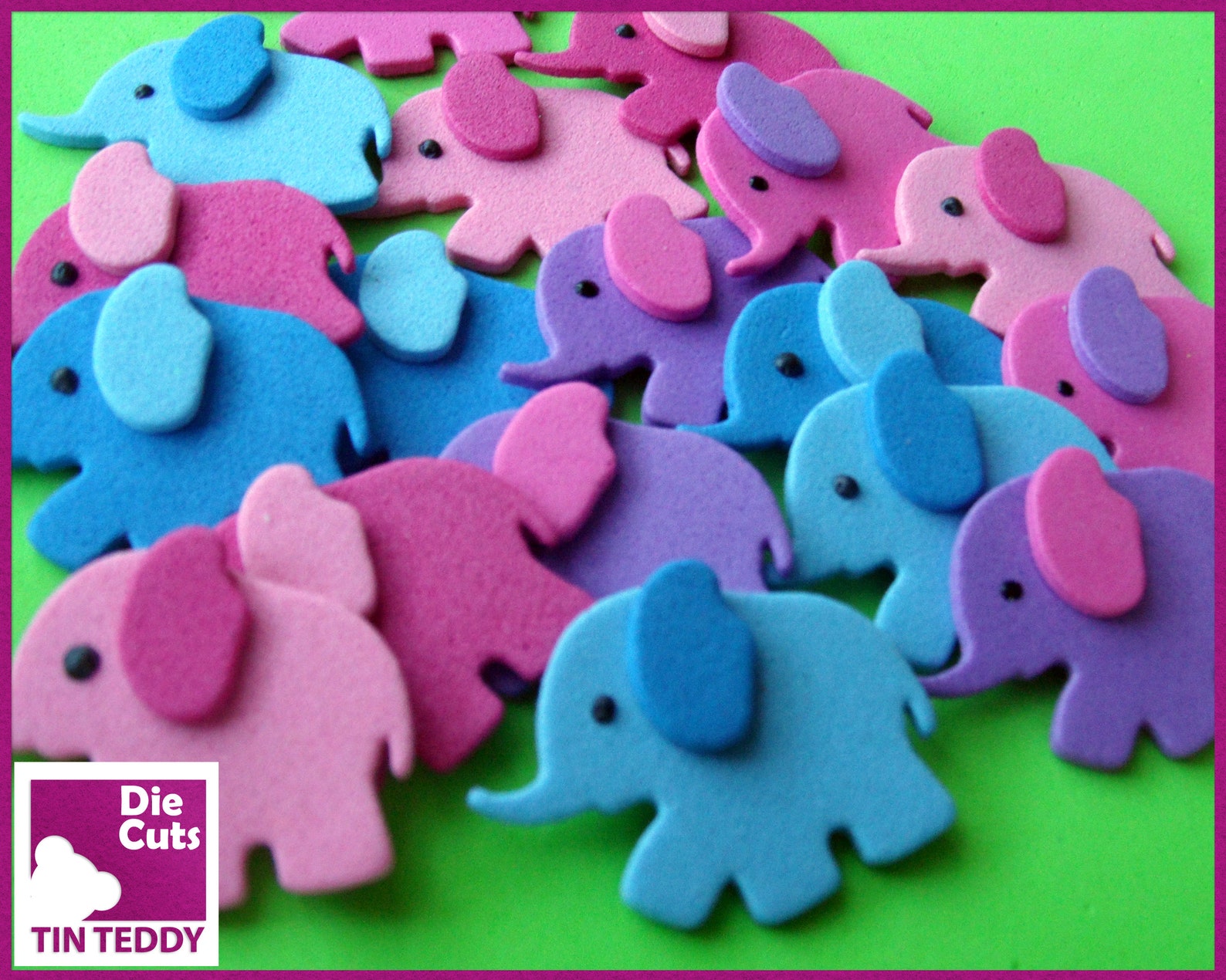 Small Die Cut Elephants Foam Elephant Die Cuts Baby Elephant - Etsy