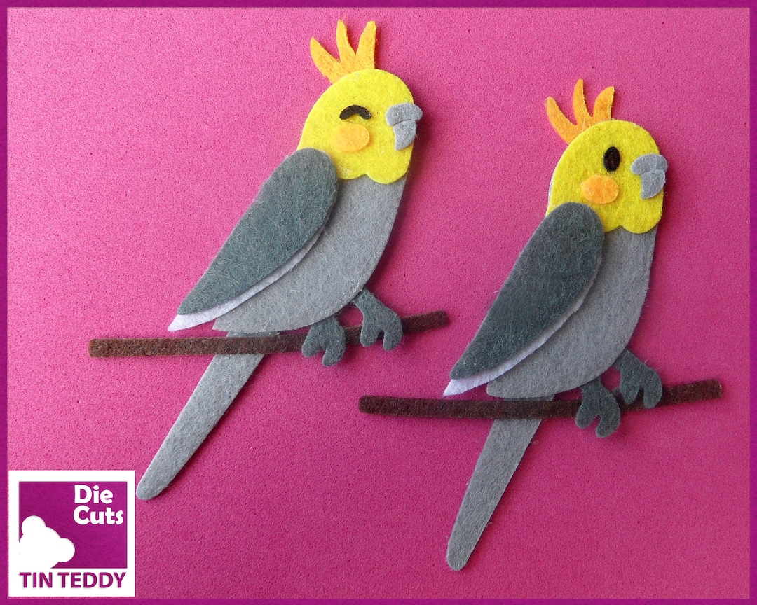 Felt Cockatiel Die Cuts - Cockatiel Embellishments for Crafting -felt ...