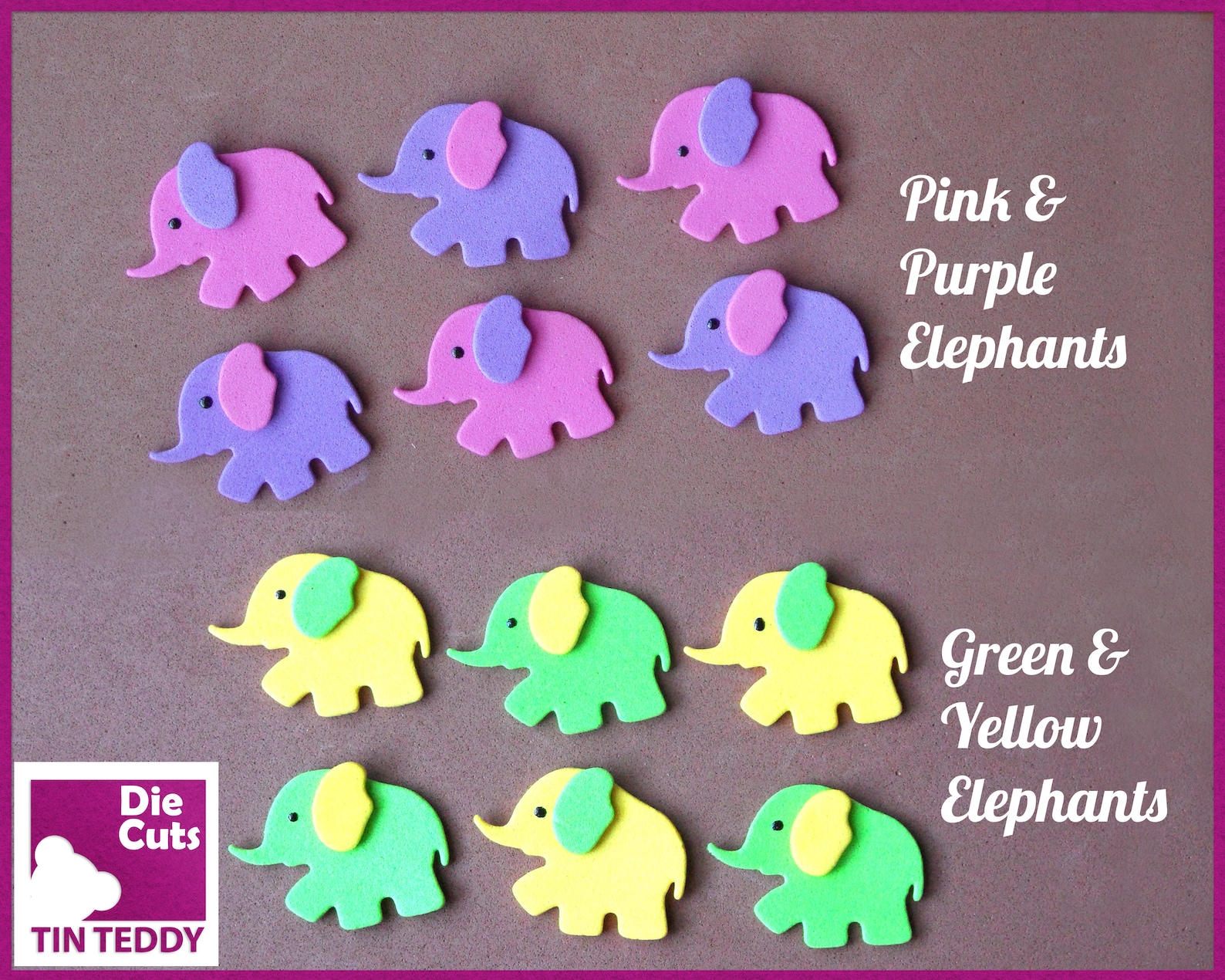 Small Die Cut Elephants Foam Elephant Die Cuts Baby Elephant - Etsy