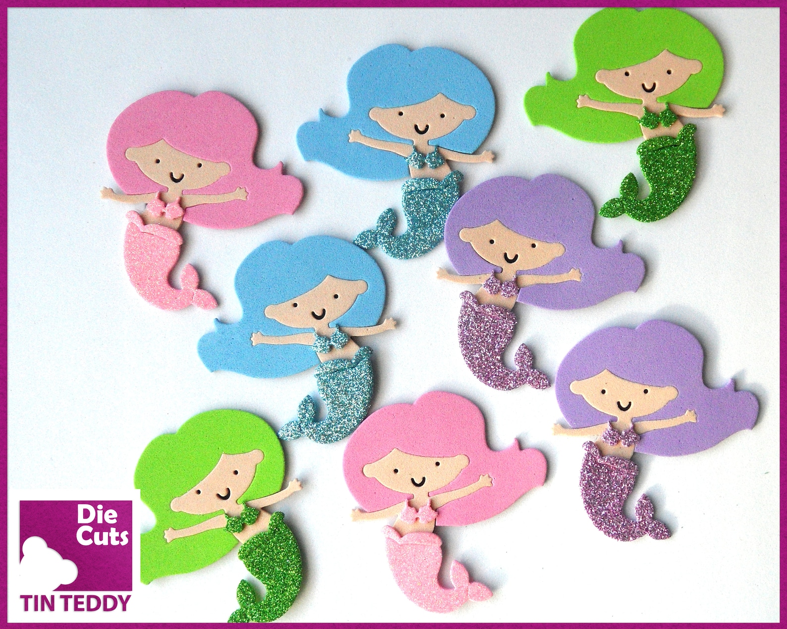 Glitter Mermaid Toppers Mermaid Embellishments for Crafting - Etsy