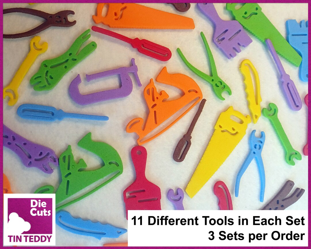 Tools Die Cut Embellishments - Tiny Woodworking and Decorating Tools ...