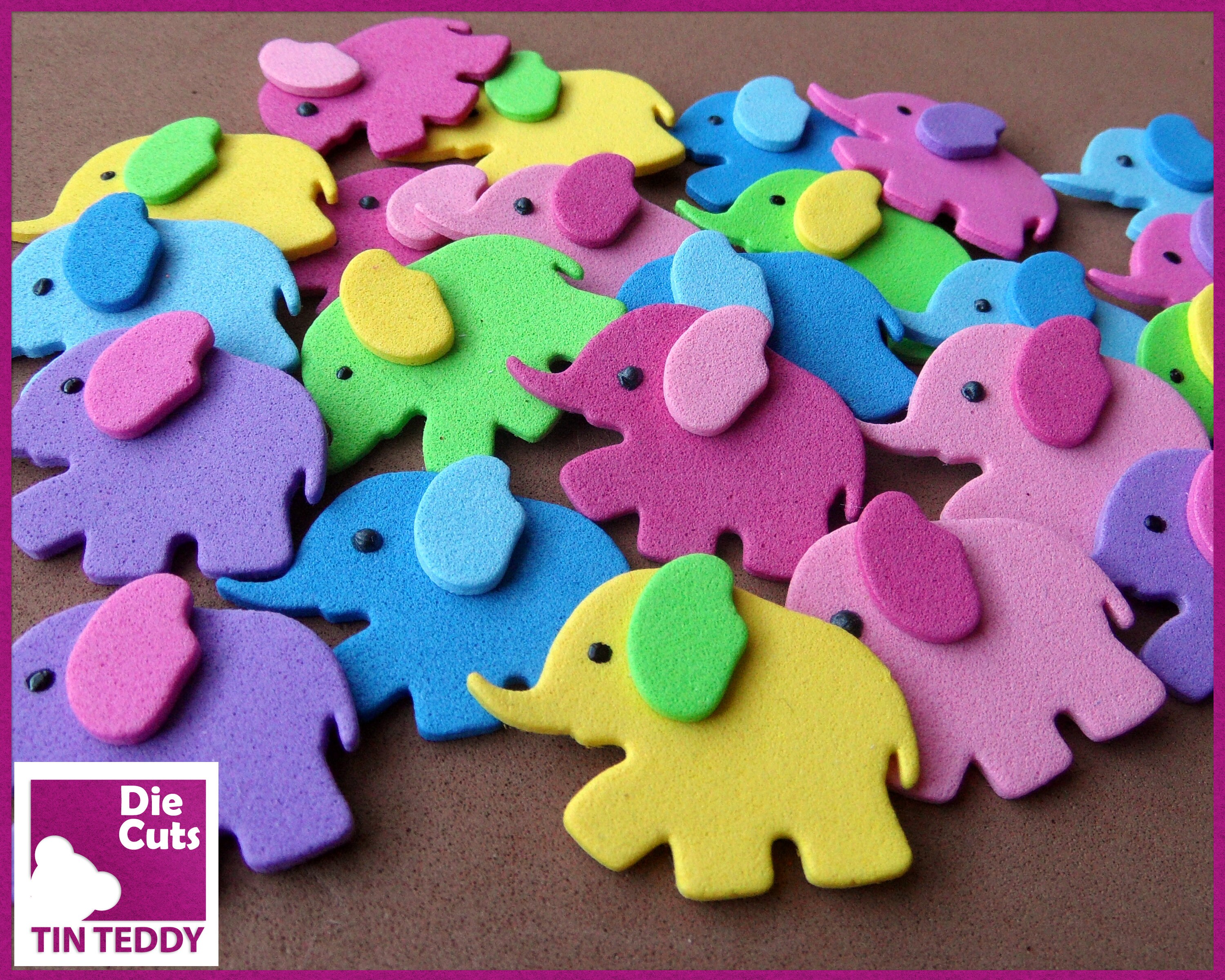 Small Die Cut Elephants Foam Elephant Die Cuts Baby Elephant - Etsy