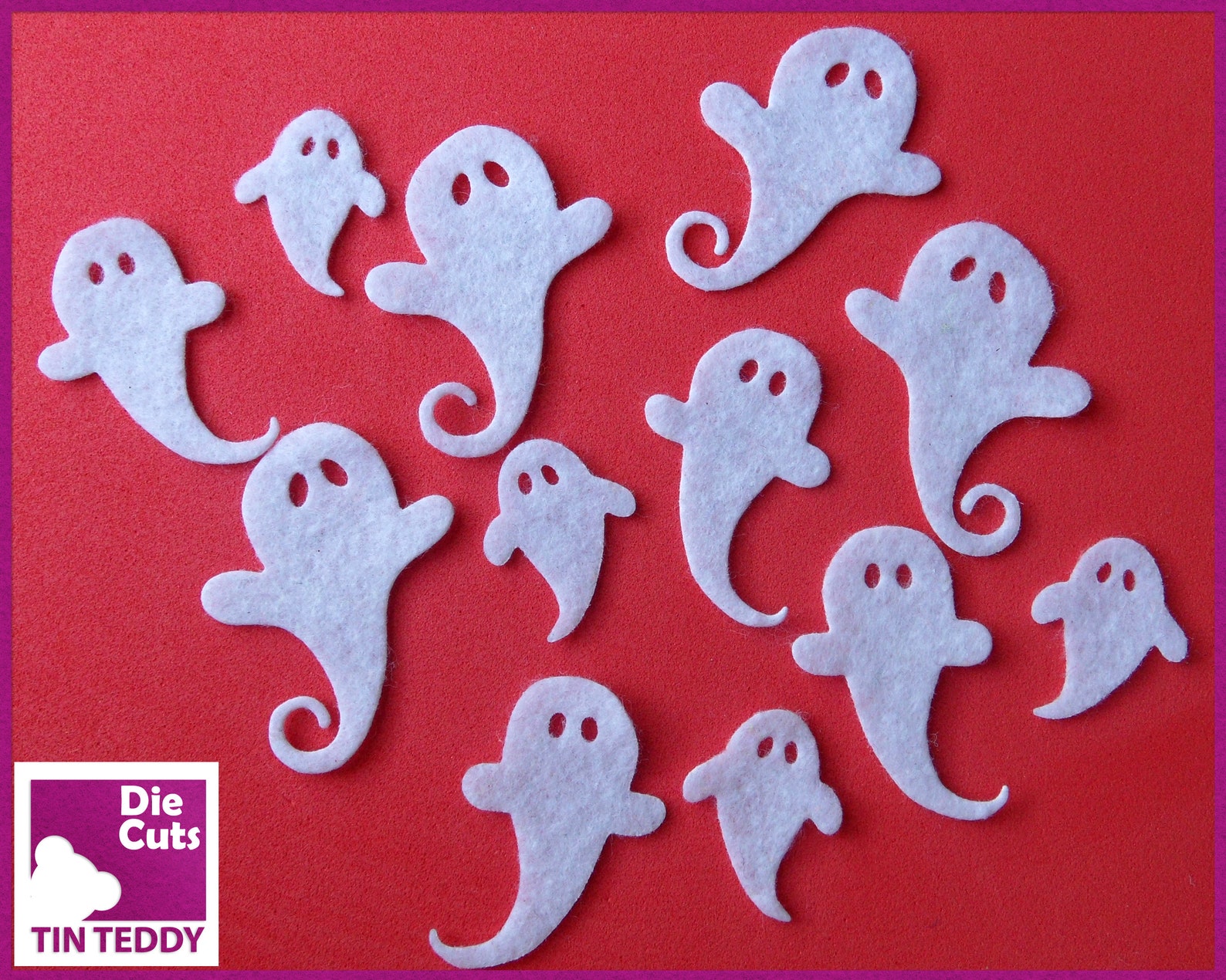 Felt Ghost Die Cuts Halloween Ghost Embellishments Spooky | Etsy