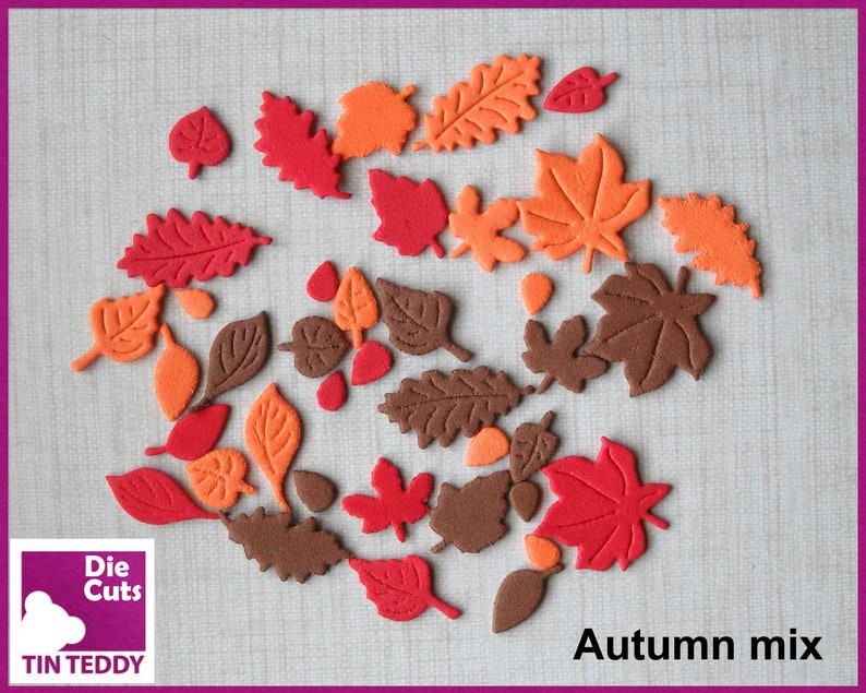 Tiny Foam Leaves Die Cuts - Die Cut Leaves for Your Cardmaking Etc Leaf ...