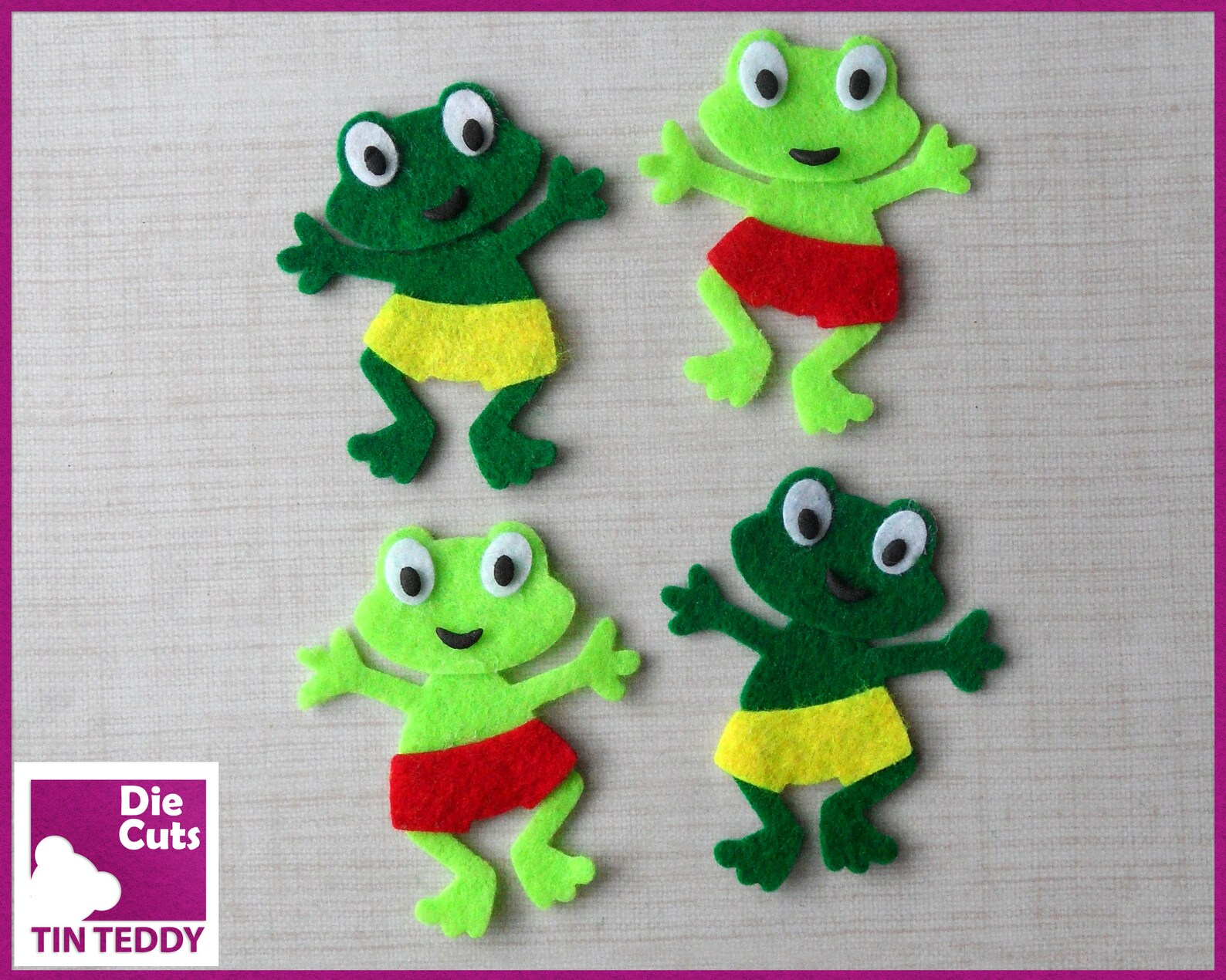 Felt Frog Die Cuts - Frog Toppers for Crafting - Die Cut Frog ...