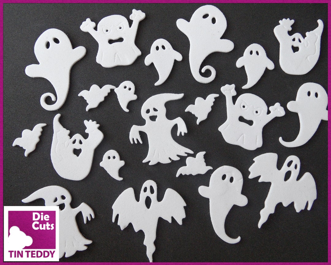 Foam Ghost Die Cuts - Die Cut Ghost Embellishments for Halloween Crafts ...