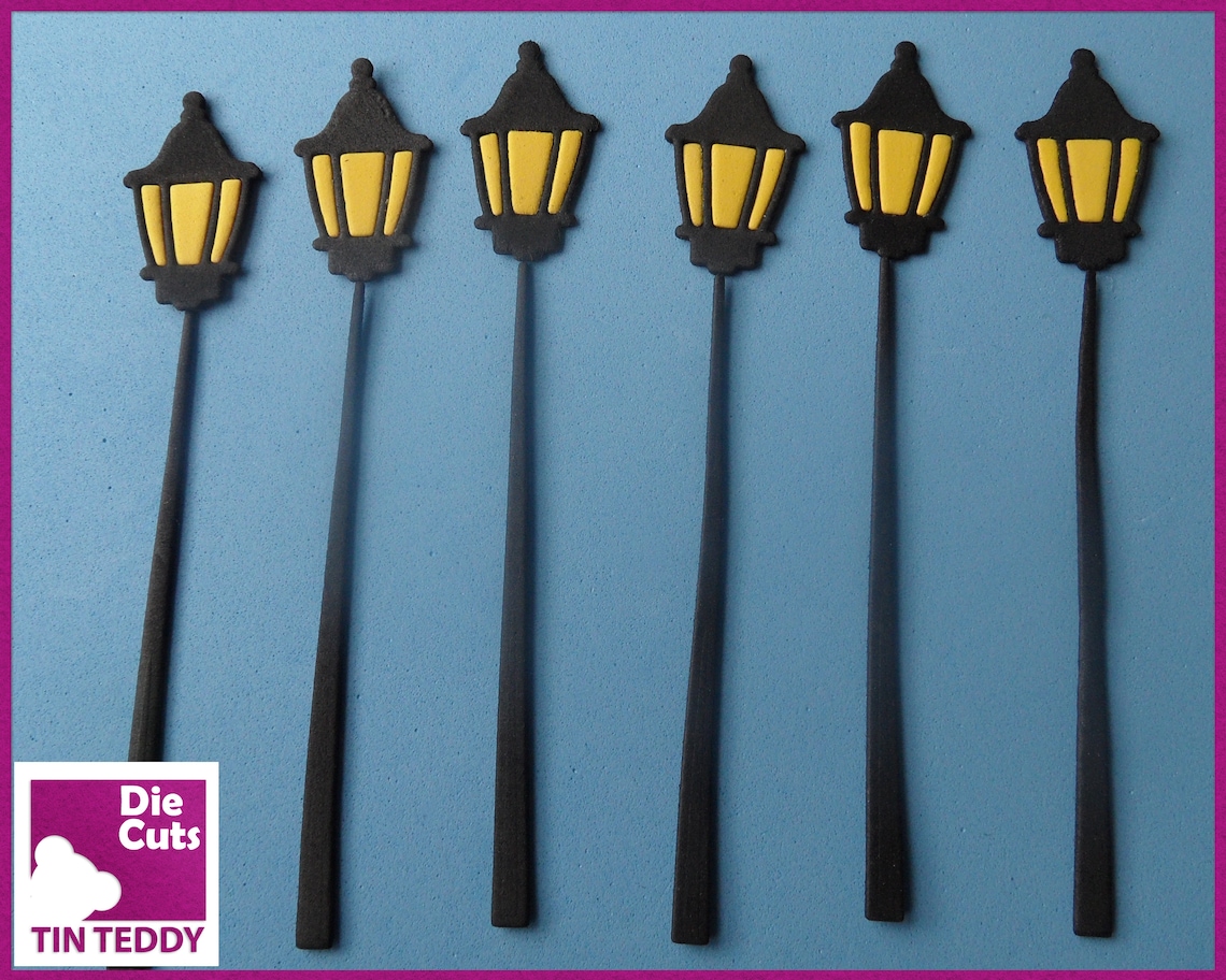 Street Lamp Embellishments Street Lamp Die Cuts Vintage | Etsy