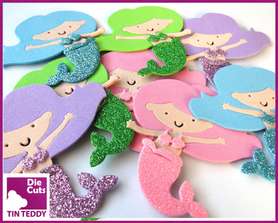 Glitter Mermaid Toppers - Mermaid Embellishments for Crafting Foam ...