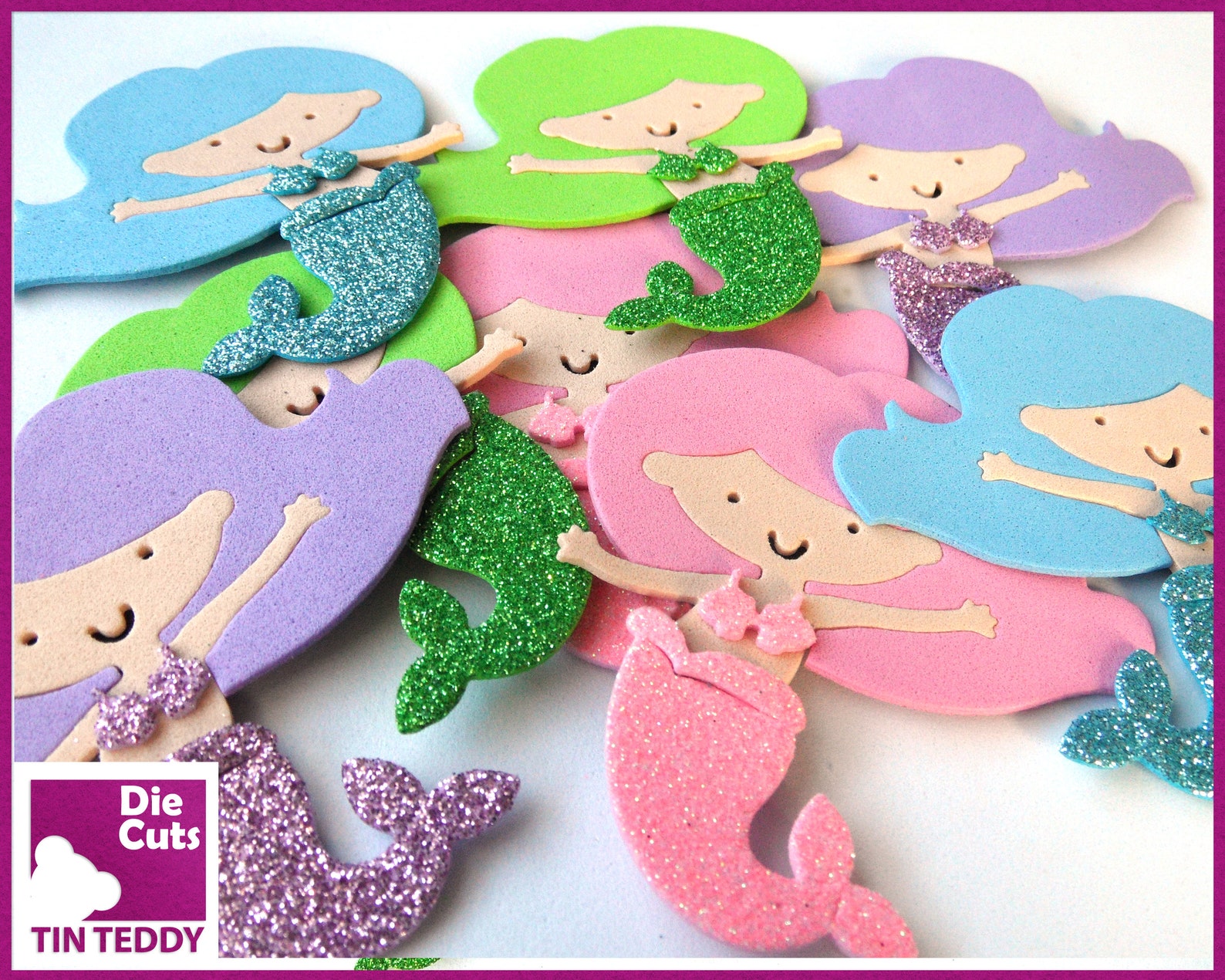 Glitter Mermaid Toppers Mermaid Embellishments for Crafting - Etsy