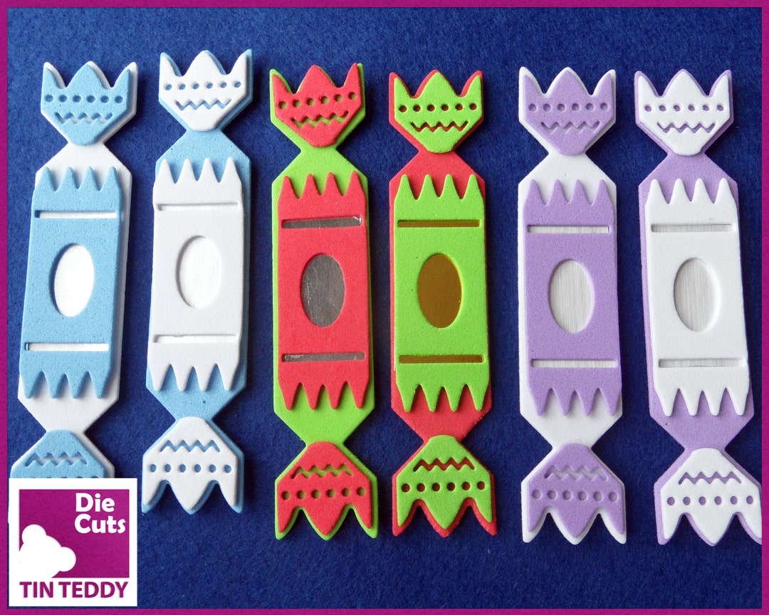 6 Foam Christmas Cracker Die Cut Crackers - Die Cut Cracker Toppers ...
