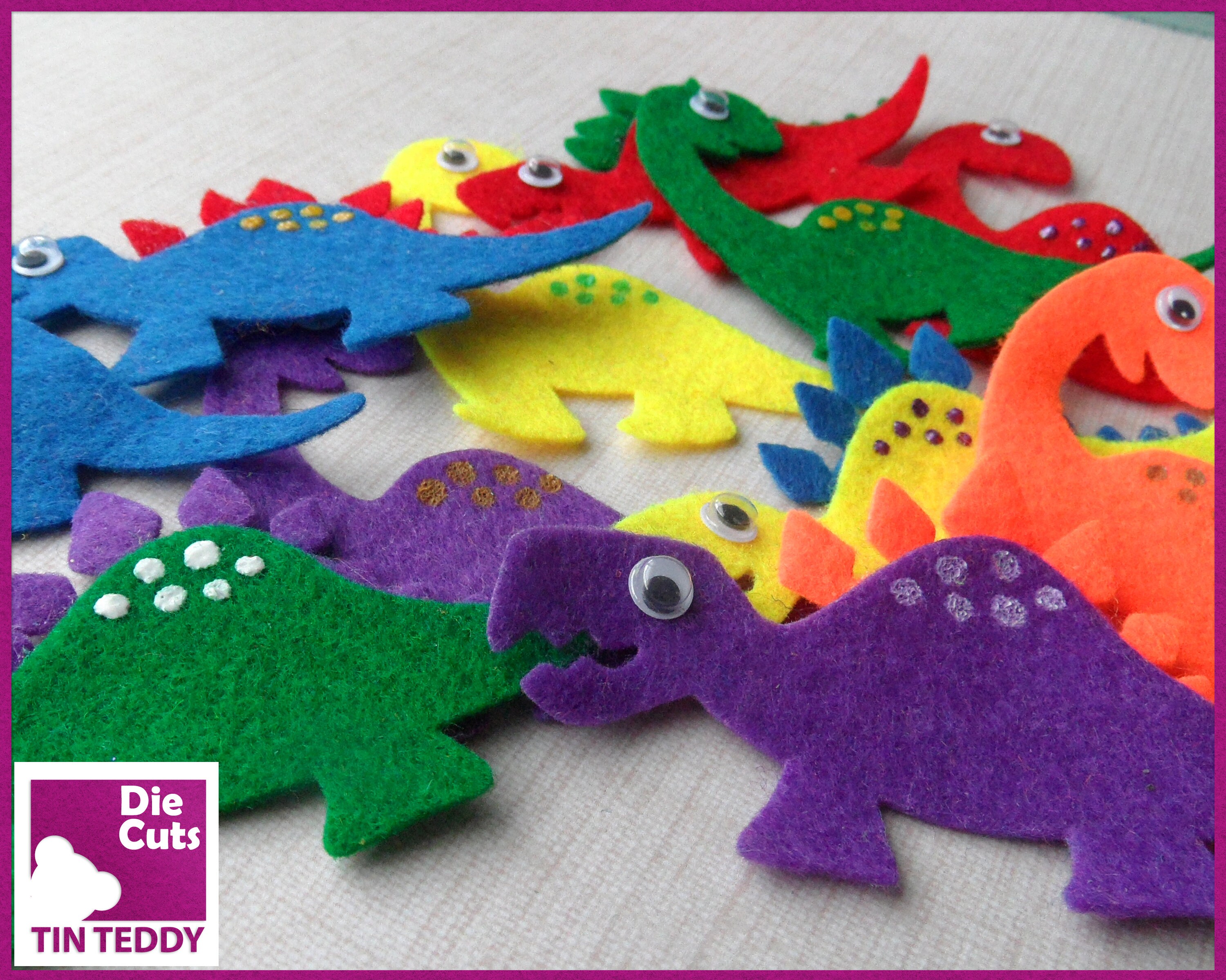Felt Dinosaur Die Cuts Die Cut Dinosaurs for Your Craft | Etsy