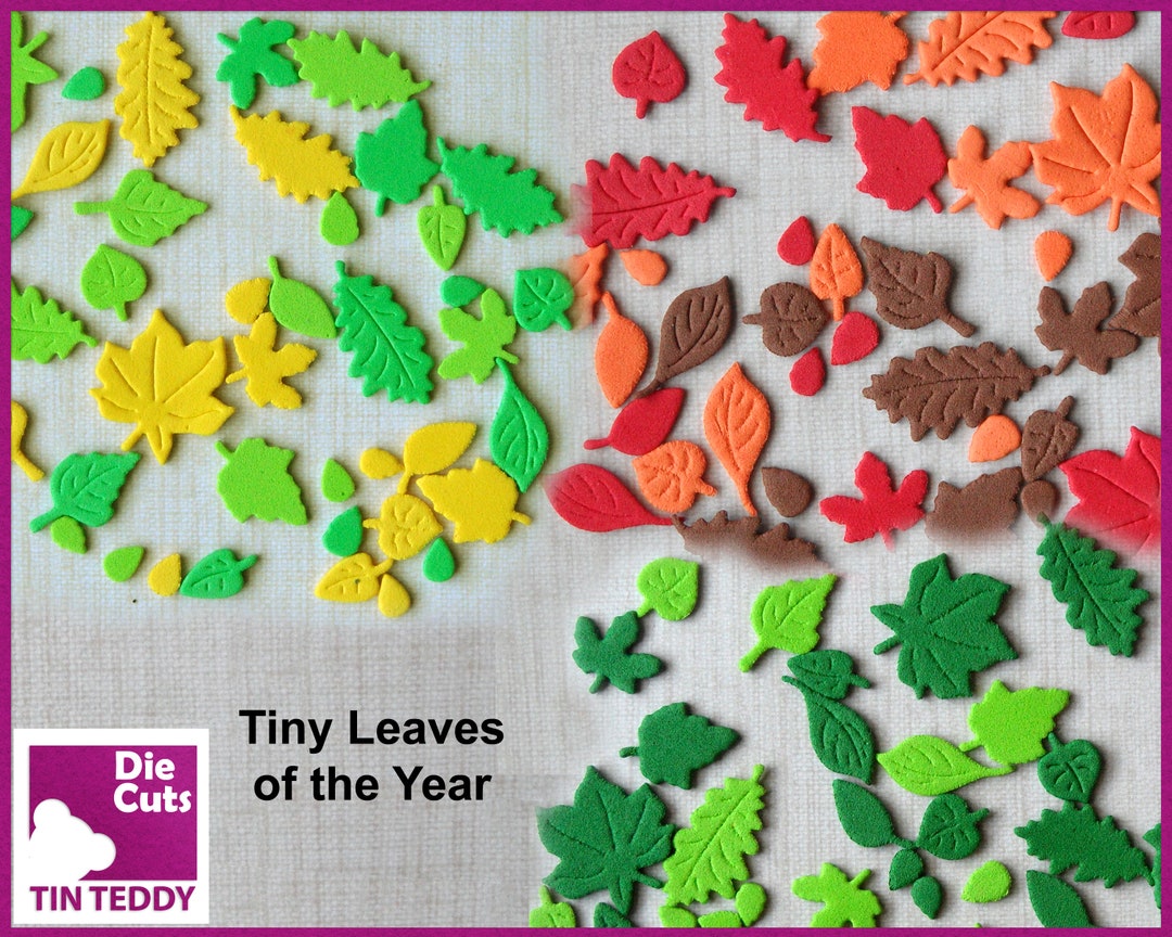 Tiny Foam Leaves Die Cuts - Die Cut Leaves for Your Cardmaking Etc Leaf ...