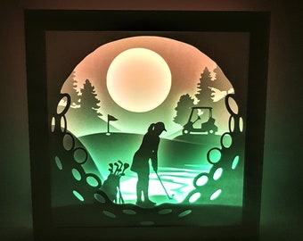 Golf 3d Shadow Box Svg - Etsy