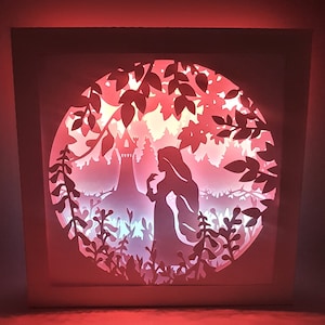 Rapunzel 1 Fairy Tale Inspired Shadow Box SVG PDF PNG Paper Cutting ...