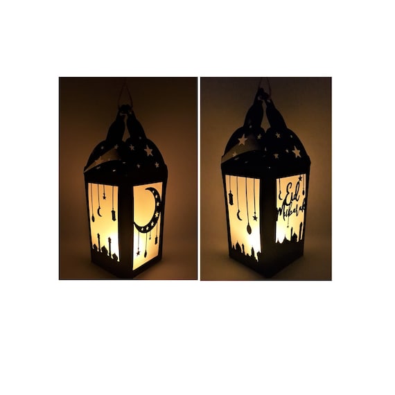 Eid Mubarak Paper Cutting Lantern Template SVG PNG PDF Instant - Etsy