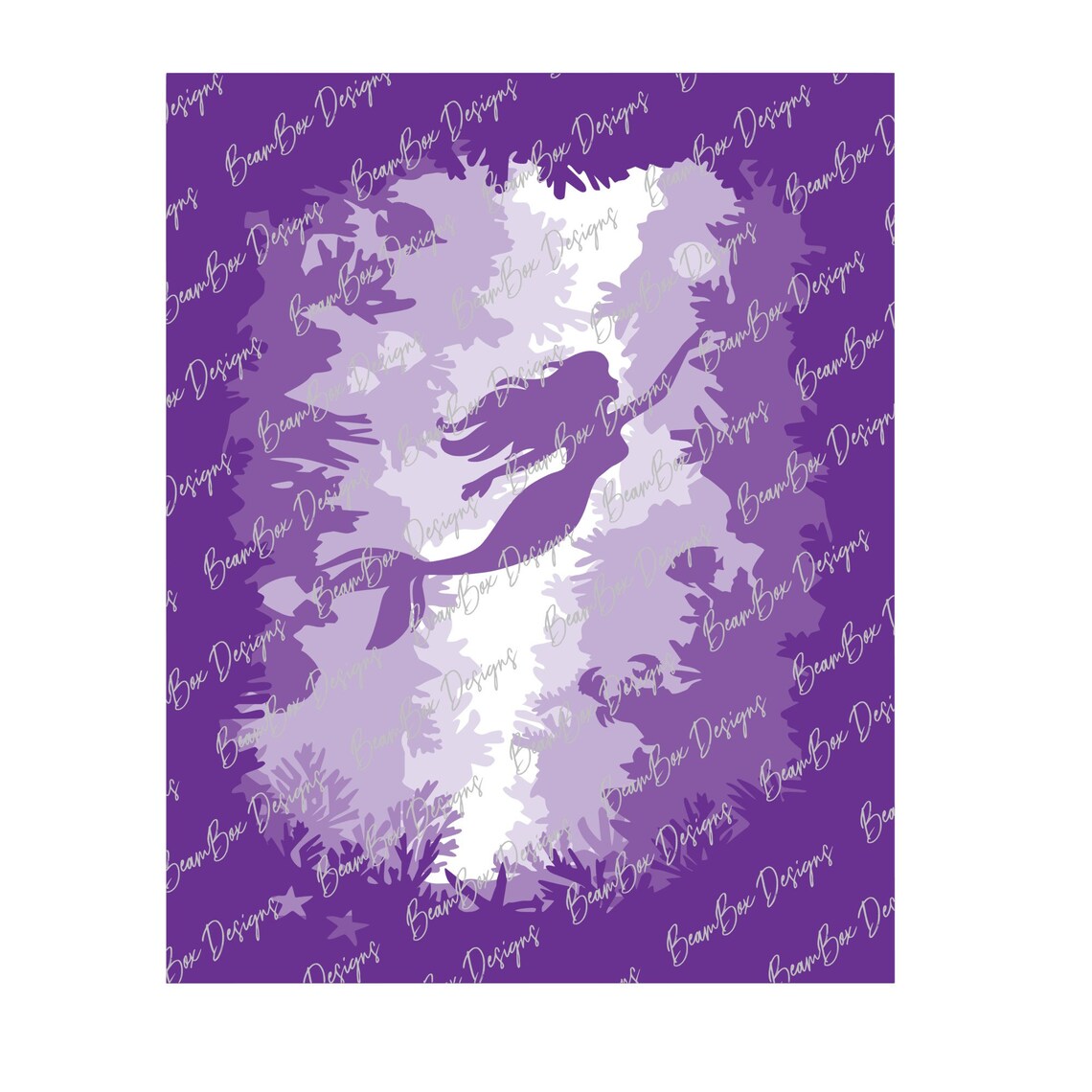 Mermaid Shadow Box SVG PDF PNG Paper Cutting Instant Download | Etsy Canada