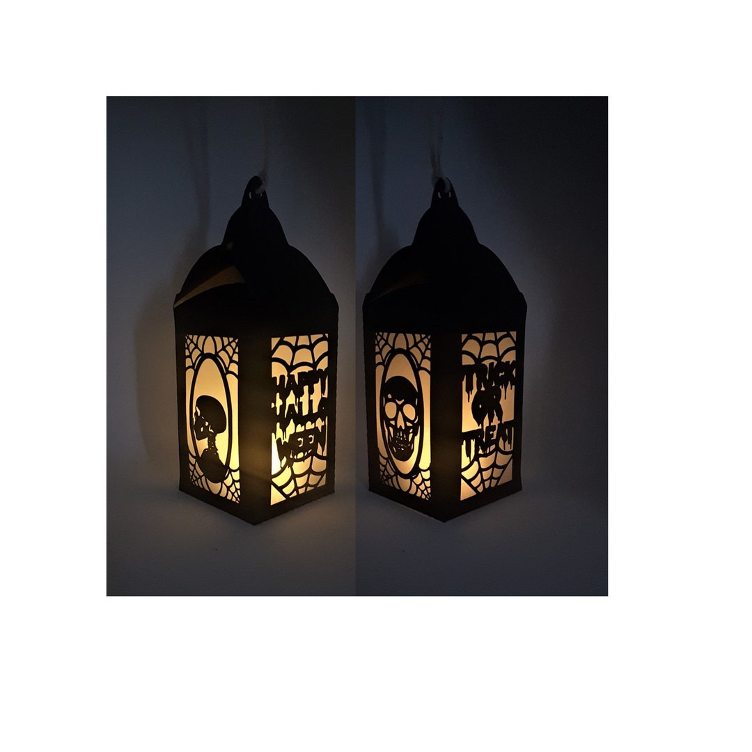 Skull Lantern Halloween Haunted Paper Cutting Template SVG PNG PDF ...