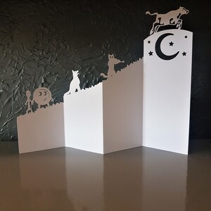 Nursey Rhyme Hey Diddle Fold Card Envelope SVG PDF PNG Paper Cutting ...