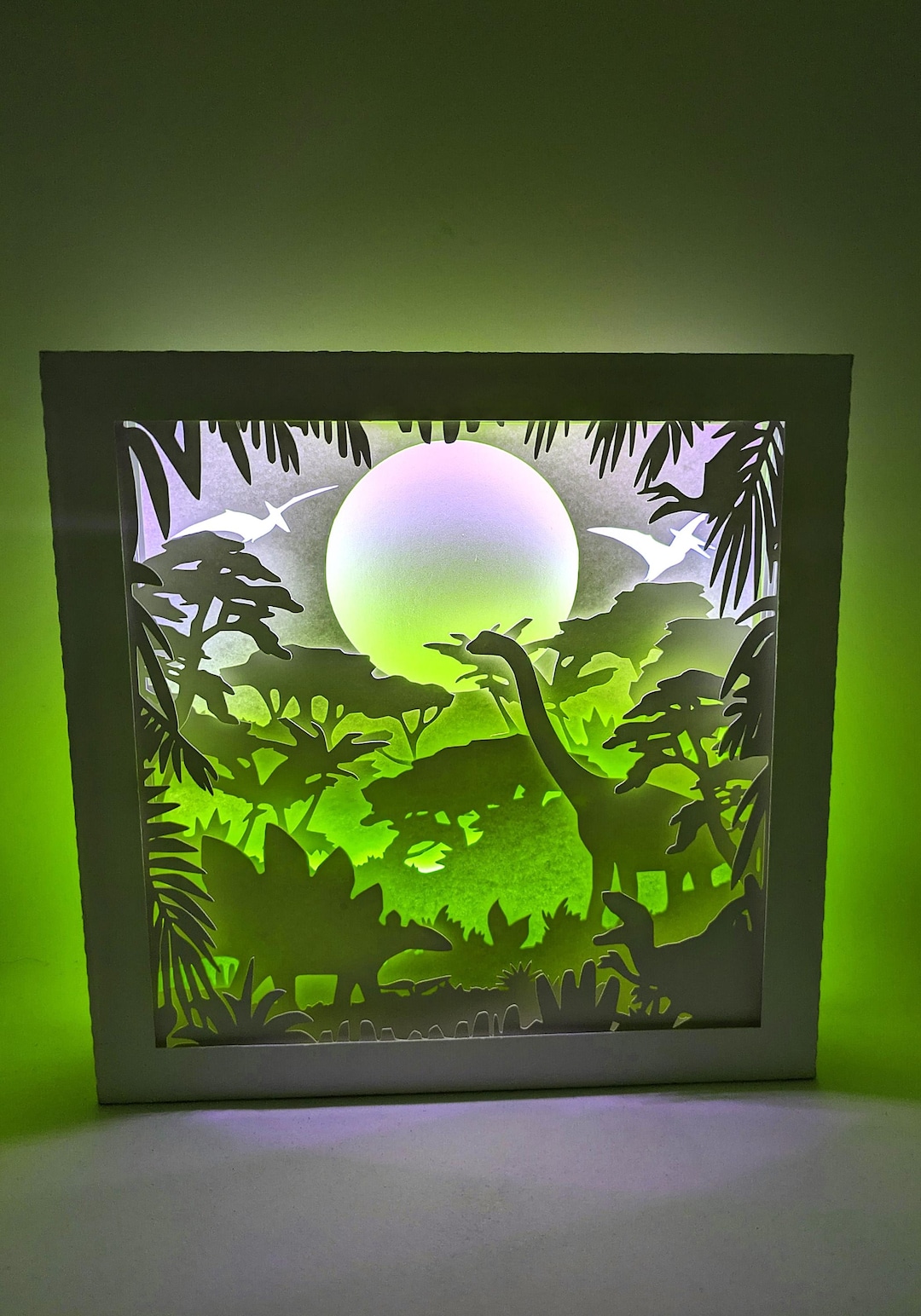 Dinosaur Shadow Box SVG PDF PNG Paper Cutting Instant Download Template ...