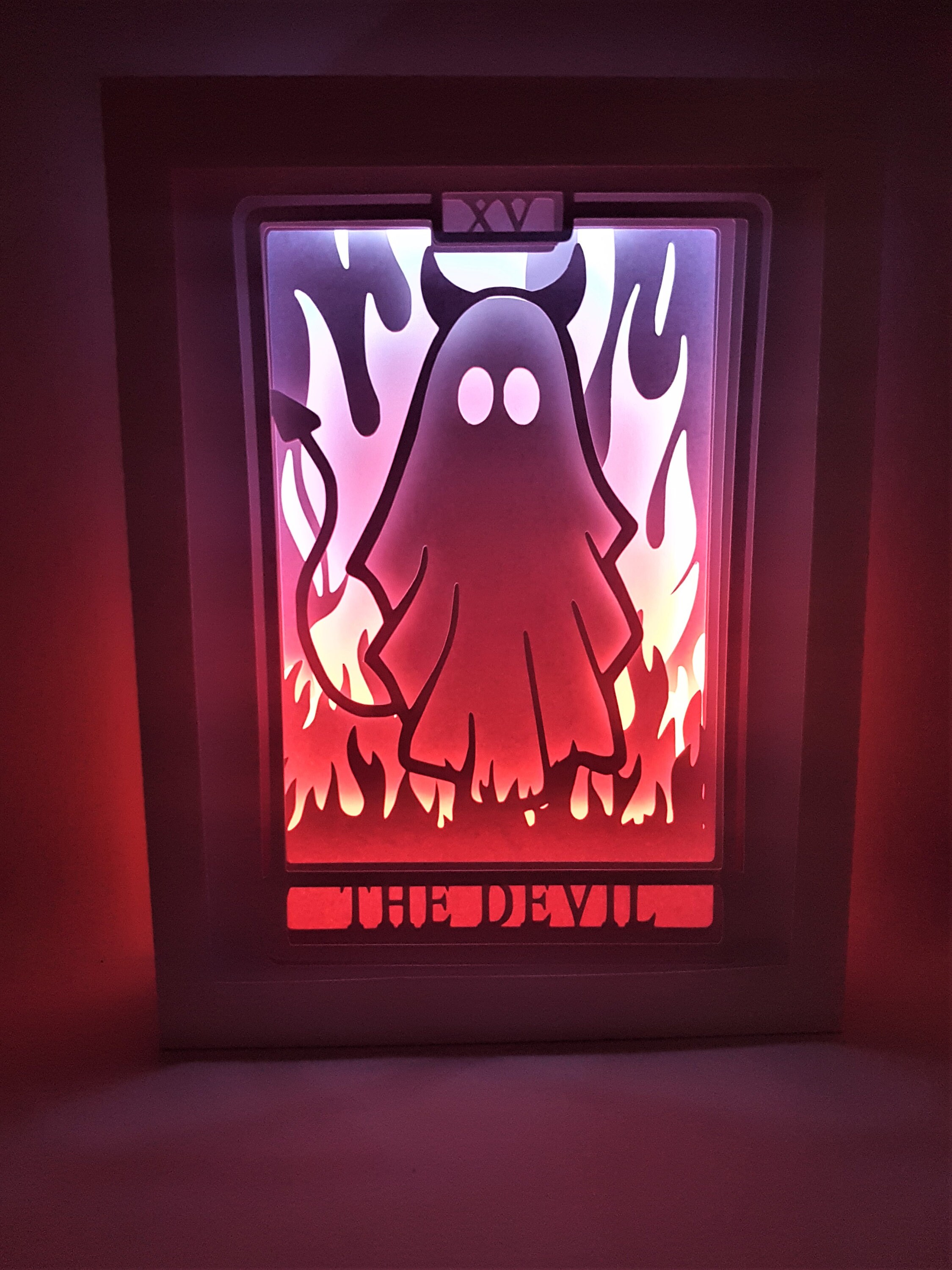 Ghost Tarot Card the Devil A4 and 8X10 Halloween Shadow Box SVG PDF PNG ...