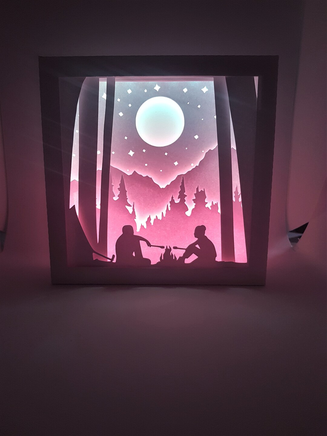 Camping Forest Woods Shadow Box SVG PDF PNG Paper Cutting Instant ...