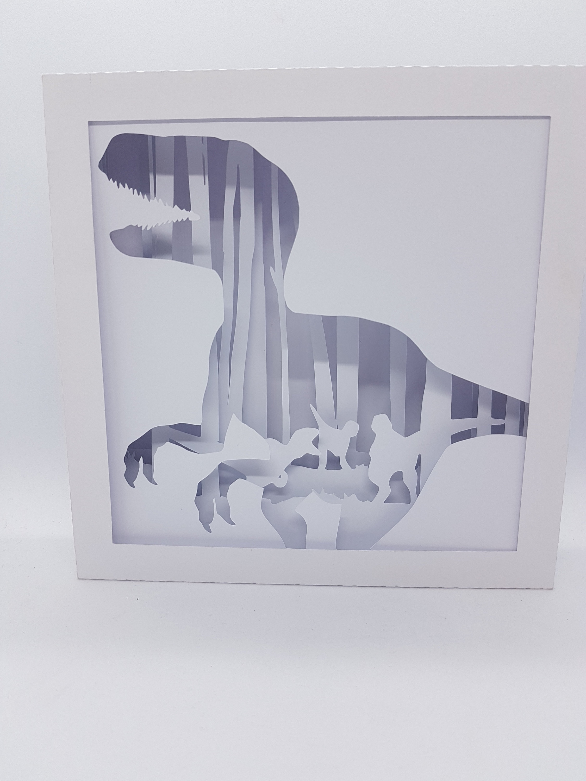 Velociraptor Shadow Box SVG PDF PNG Paper Cutting Instant Download ...
