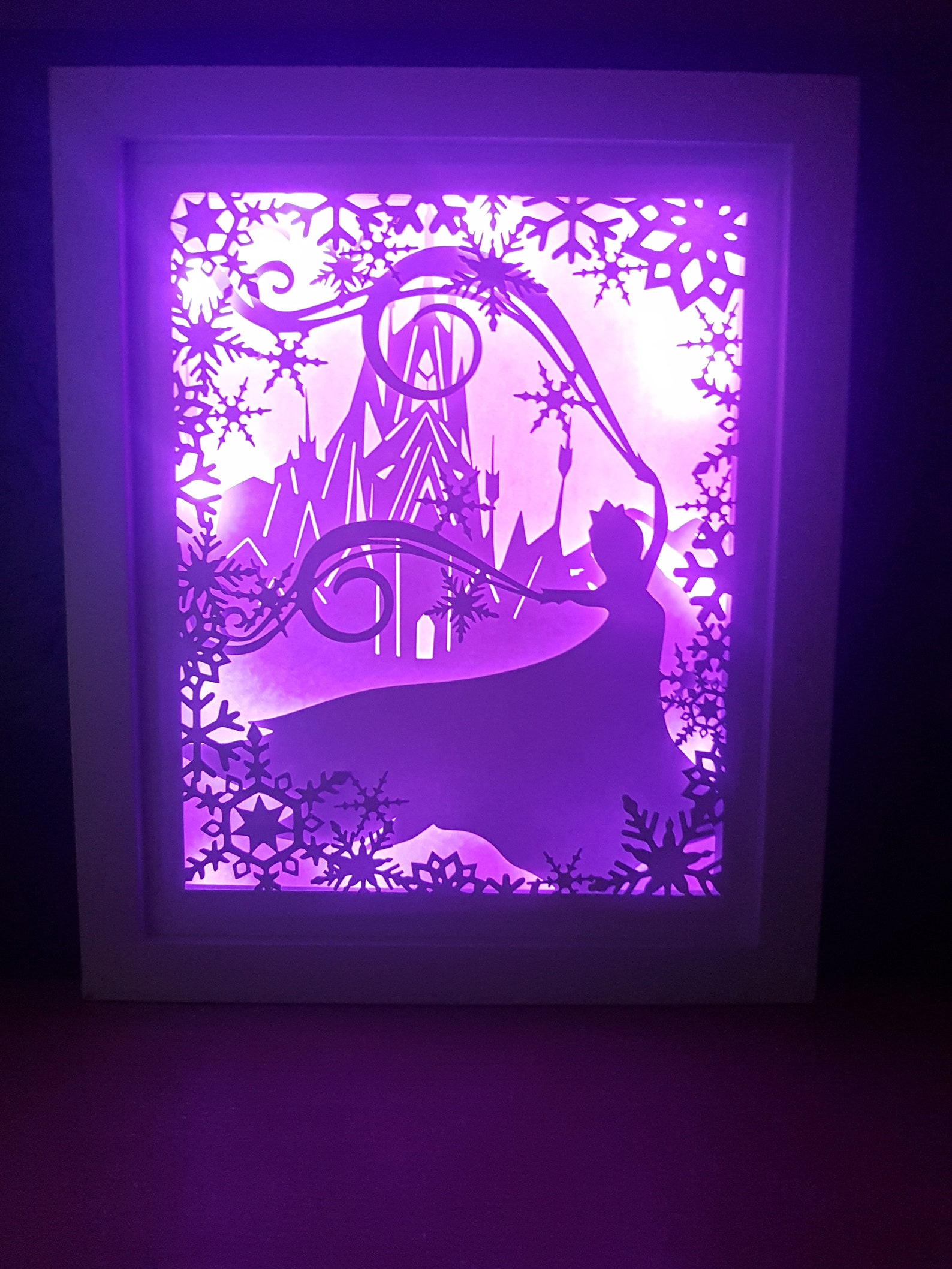 Snow Queen, Ice Princess Inspired Shadow Box SVG PDF PNG Paper Cutting ...
