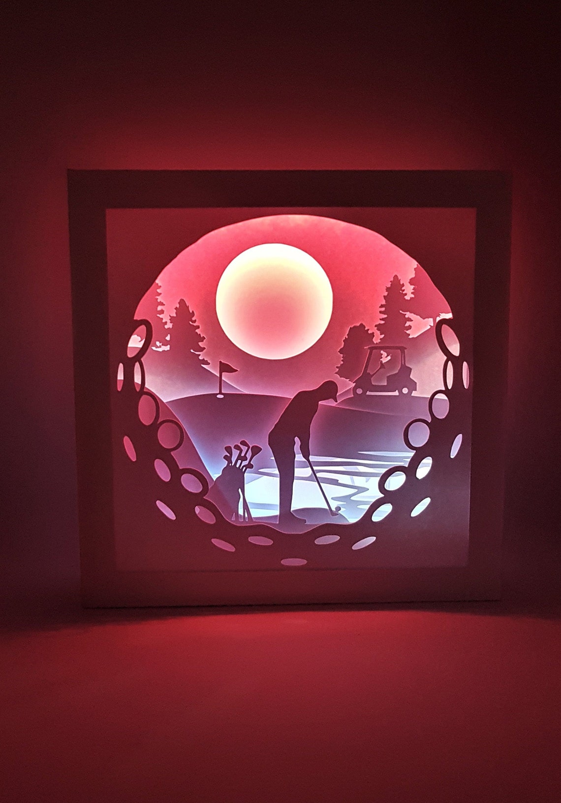 Golf Shadow Box Svg PDF PNG Paper Cutting Instant Download - Etsy Australia