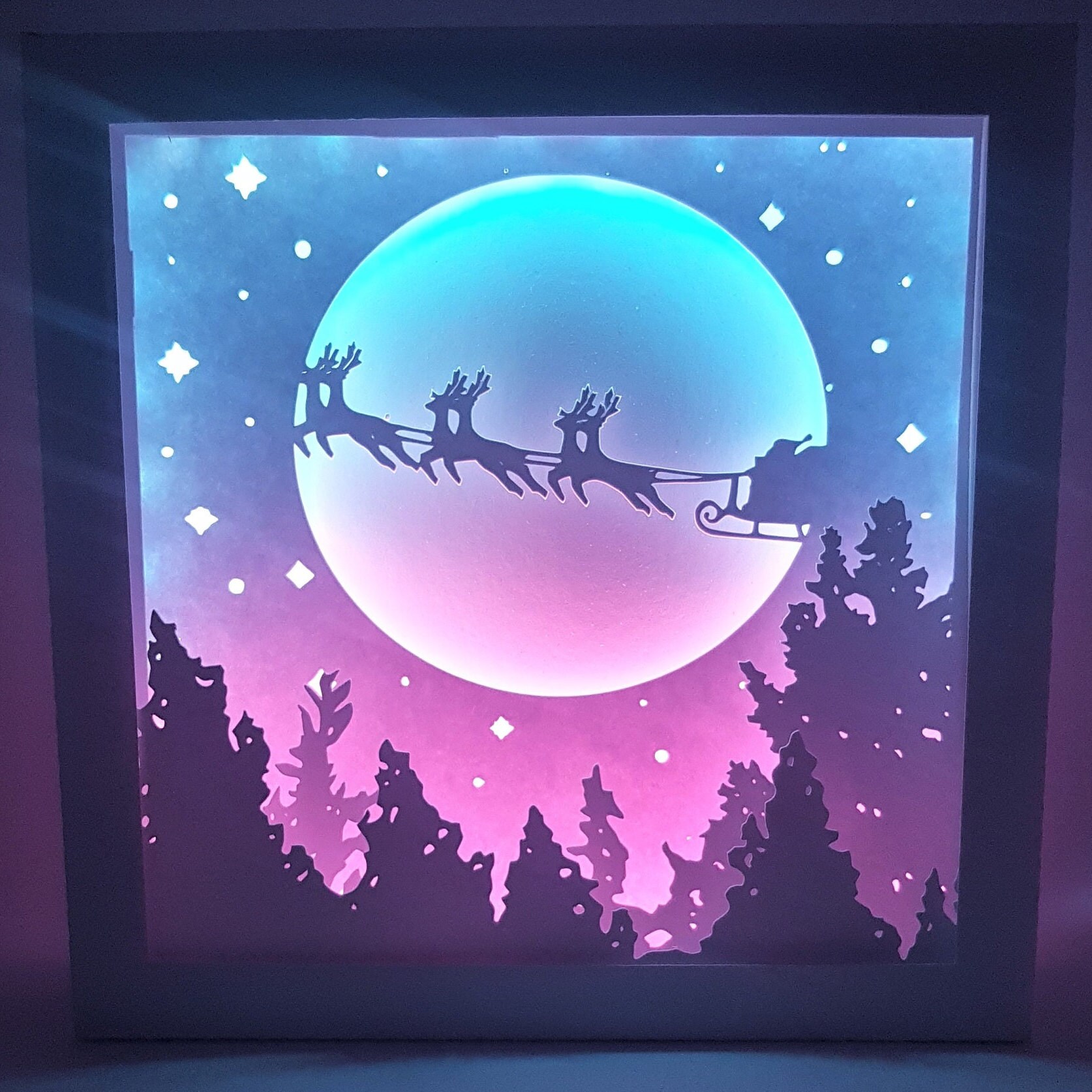 Christmas Shadow Box Svg PDF PNG Paper Cutting Instant - Etsy