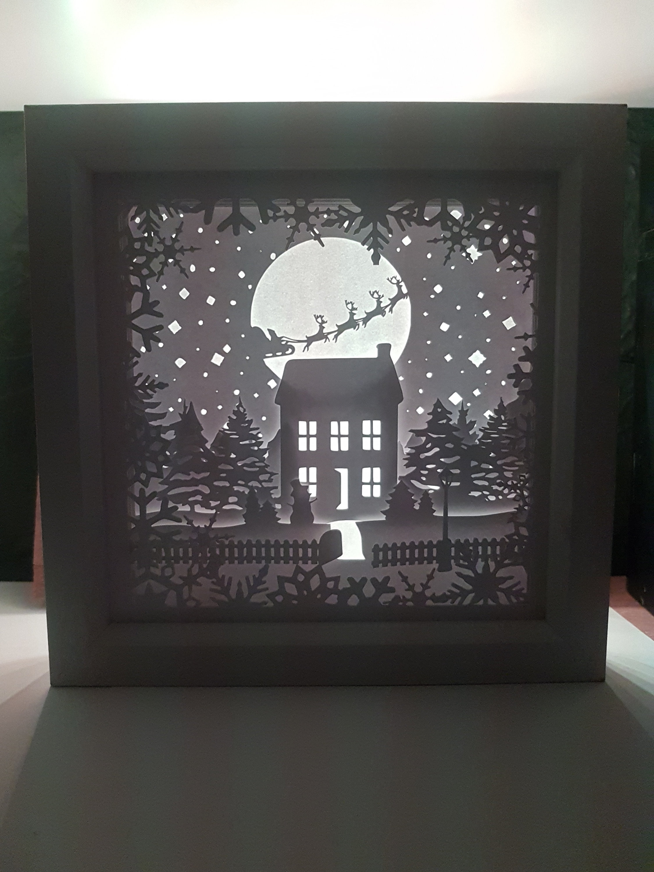 Christmas Santa Clause shadow box SVG PDF PNG paper cutting | Etsy