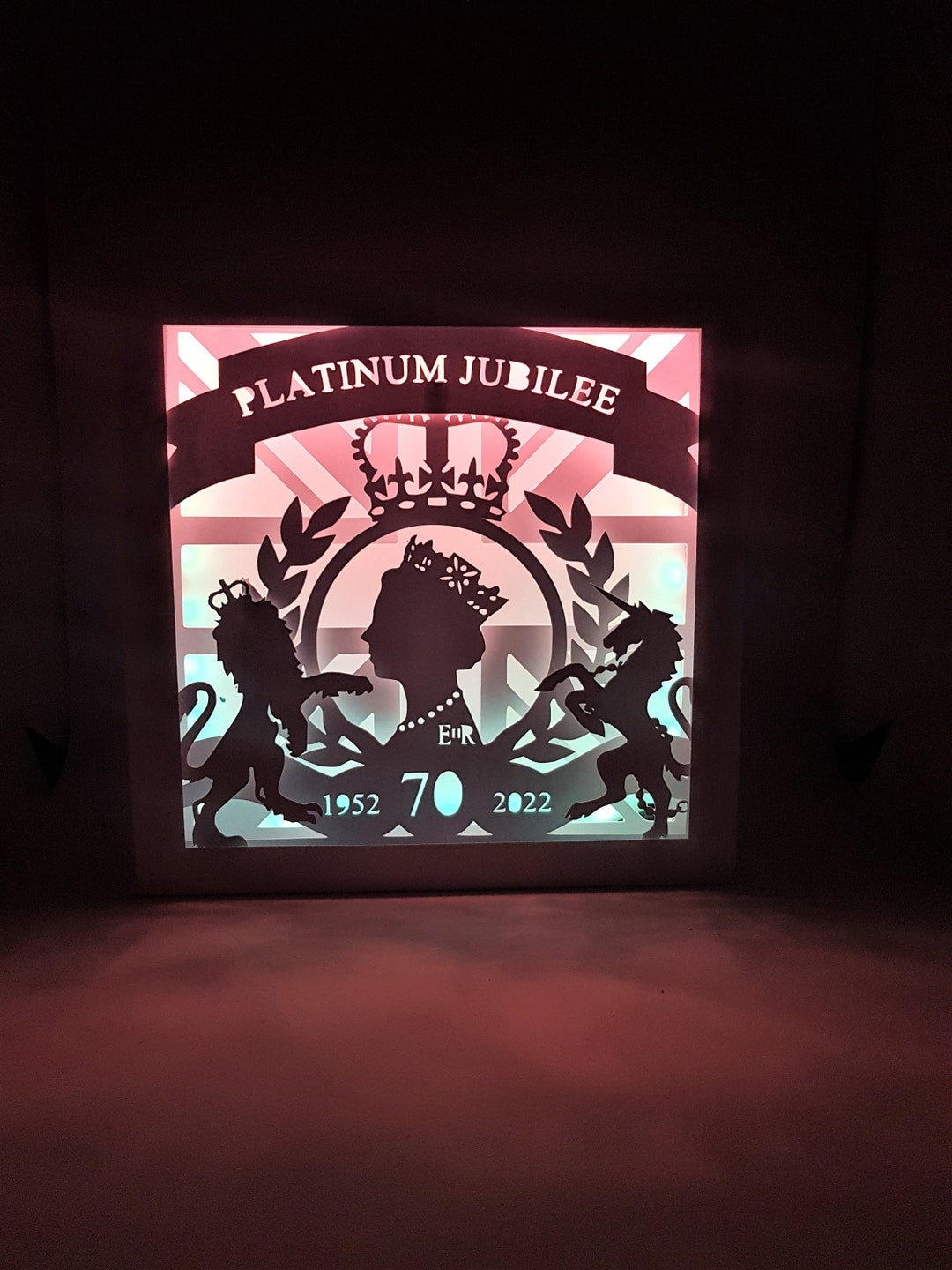 Queen's Platinum Jubilee Shadow Box Svg PDF PNG Paper Cutting Instant ...