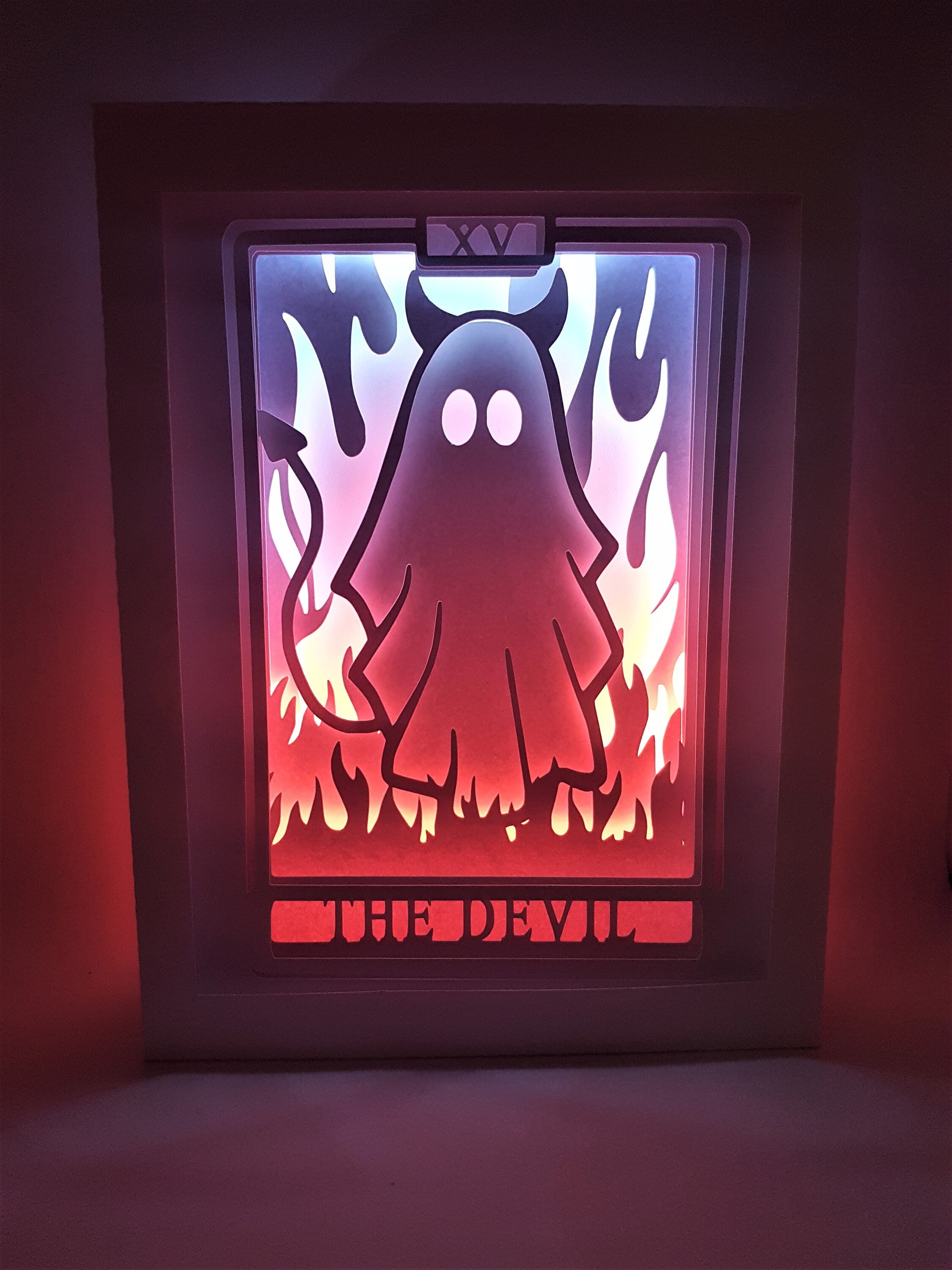 Ghost Tarot Card the Devil A4 and 8X10 Halloween Shadow Box SVG PDF PNG ...