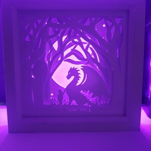 Dragon Shadow Box Svg PDF PNG Paper Cutting Instant Download Template ...