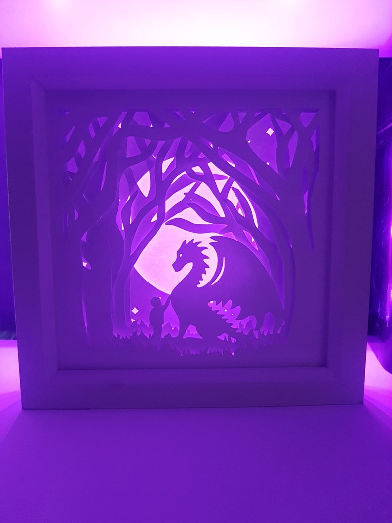 Dragon Shadow Box Svg PDF PNG Paper Cutting Instant Download Template ...