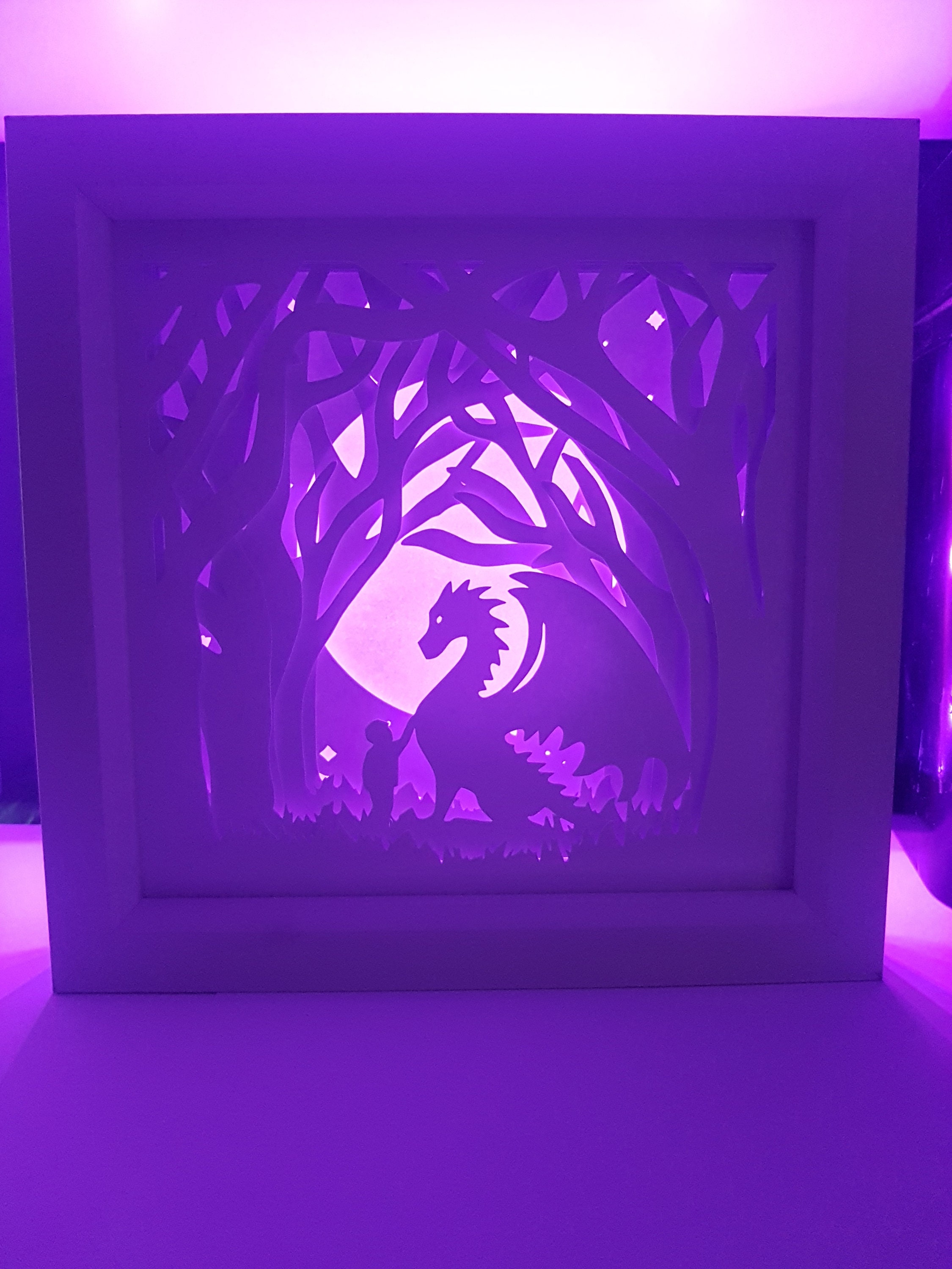 Dragon Shadow Box Svg PDF PNG Paper Cutting Instant Download Template ...