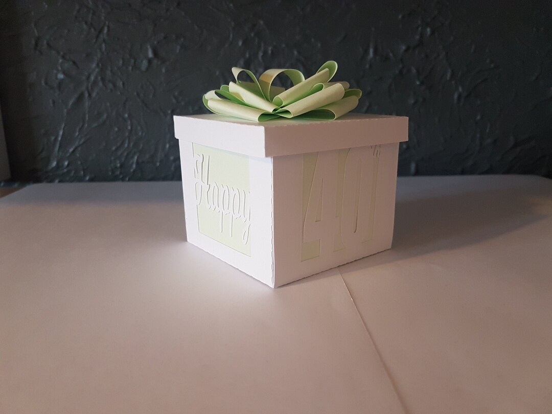40th Birthday Gift Box Paper Cutting Template SVG PNG PDF Instant ...