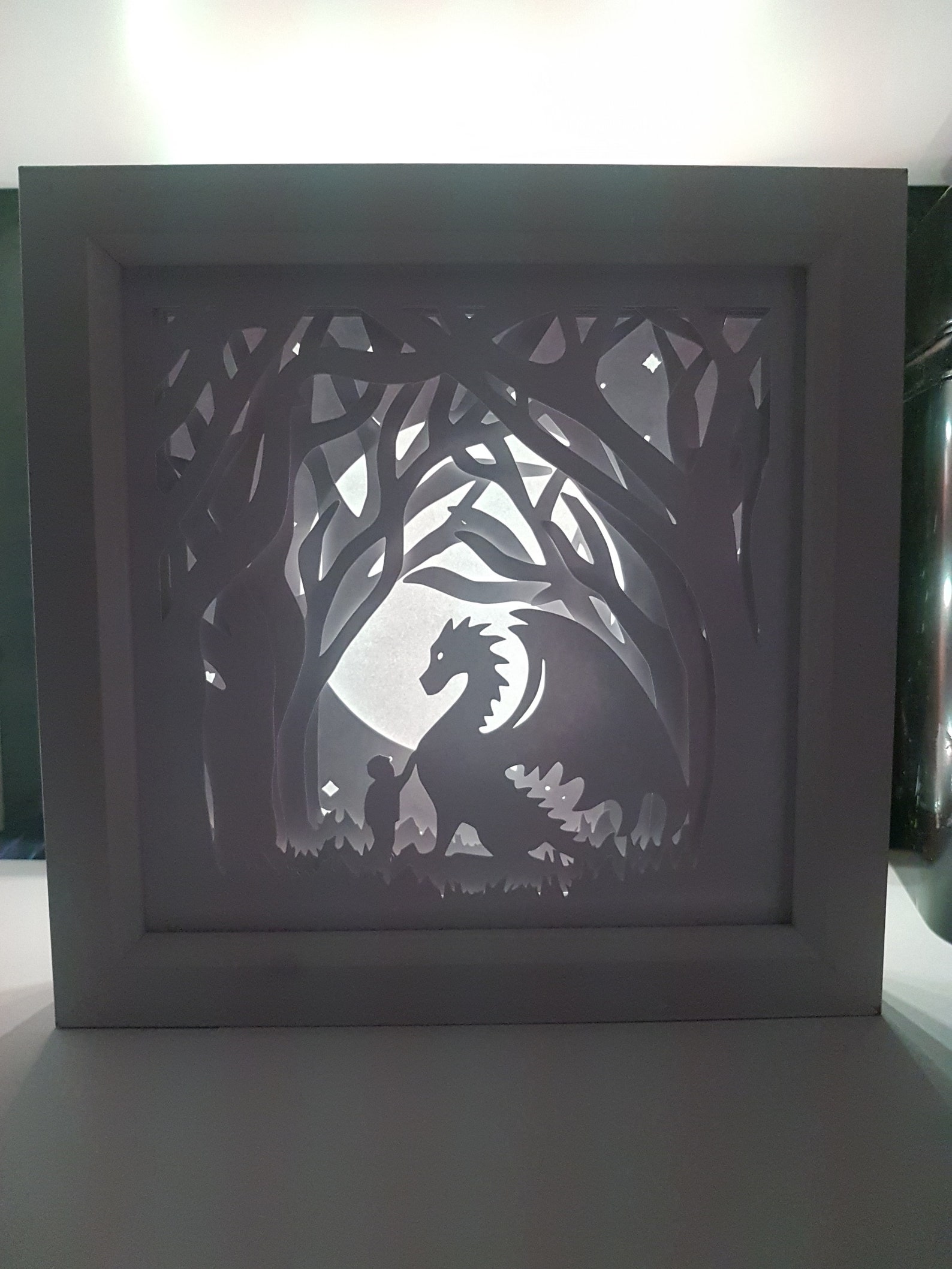 Dragon Shadow Box Svg PDF PNG Paper Cutting Instant Download - Etsy Canada