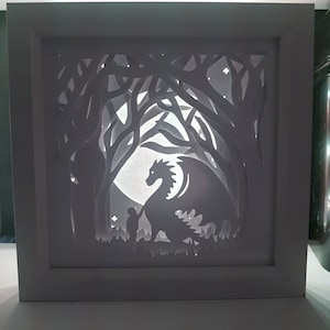 Dragon Shadow Box Svg PDF PNG Paper Cutting Instant Download Template ...